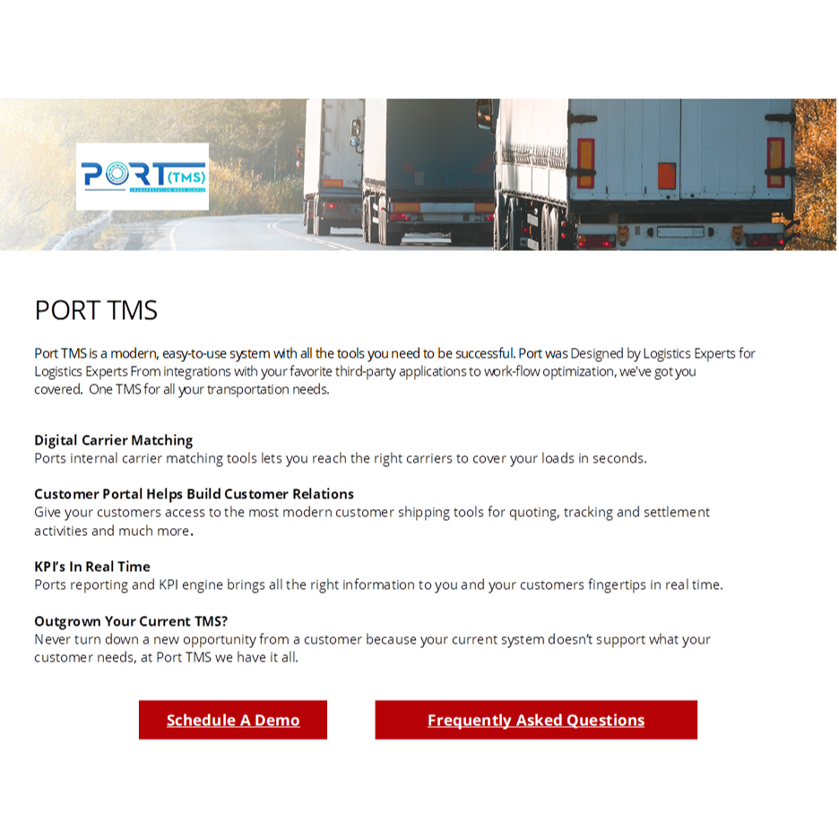 Port TMS. LLC Connect to freight professionals you can trust on the ...