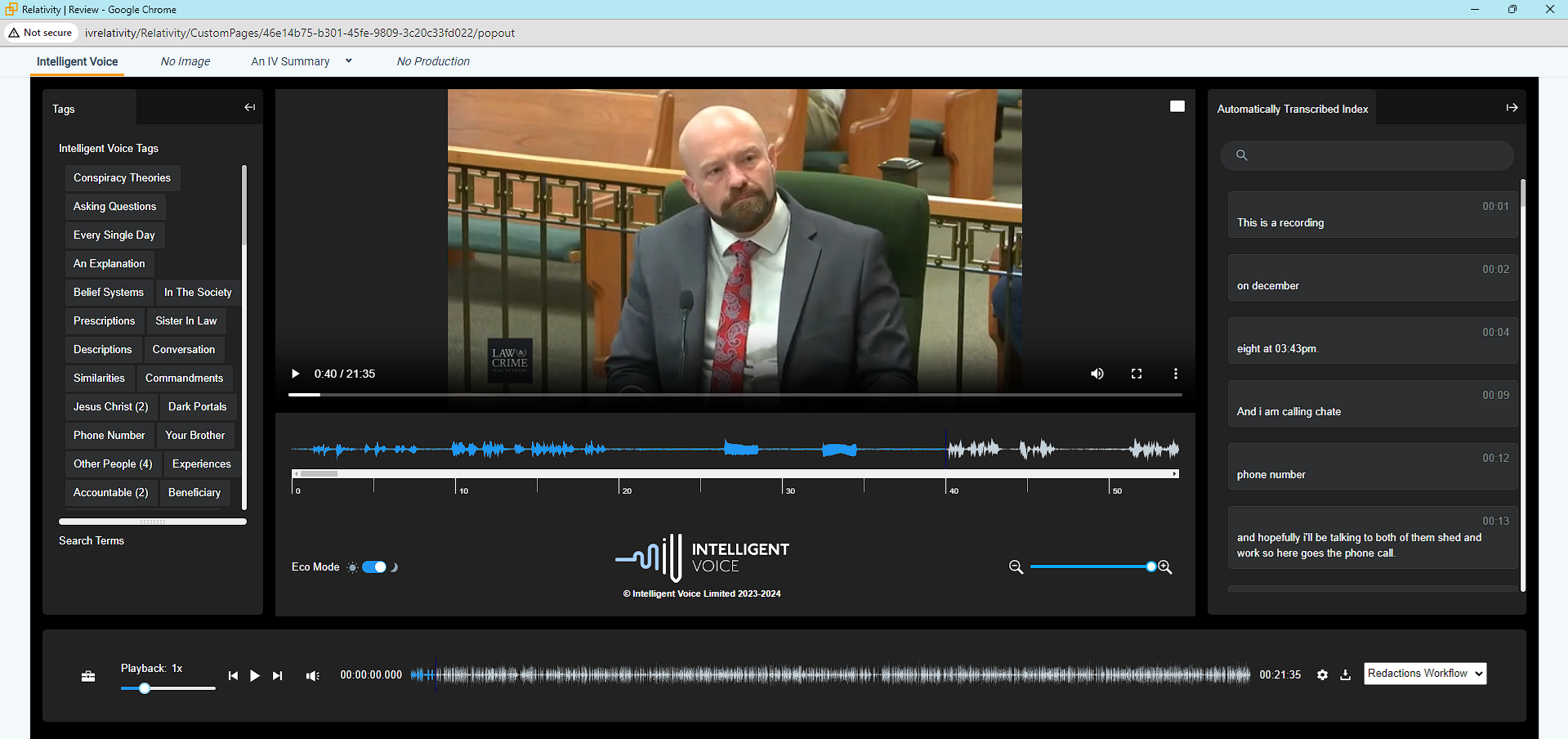 Audio / Video Indexing & Analytics - Relativity