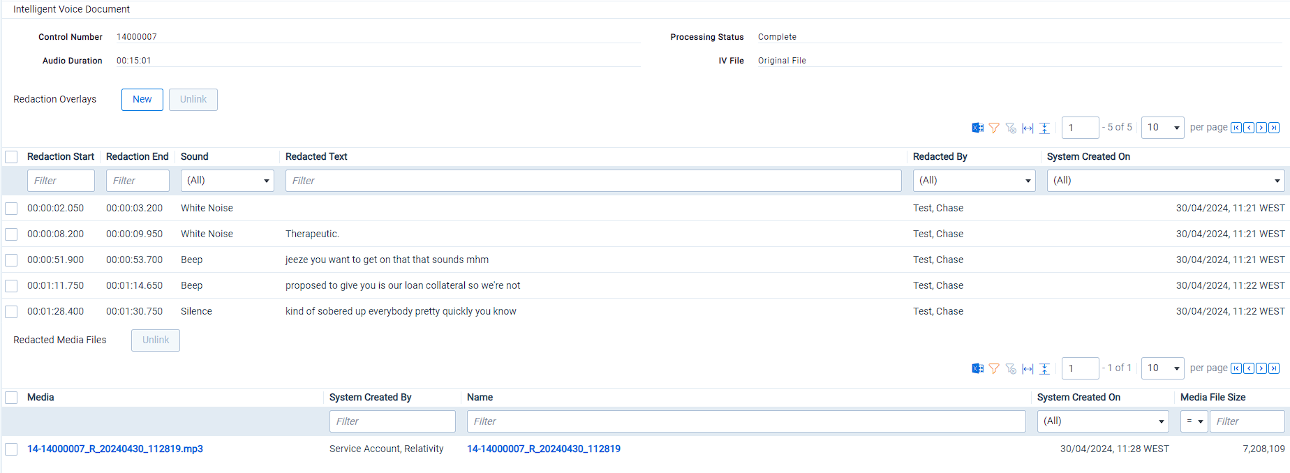 Audio / Video Redactions & DSARs - Relativity